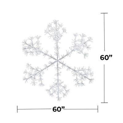 Holidynamics, Inc 60"Pure White Sparkler Snowflake 1080 LED Lighted Window Décor | Wayfair